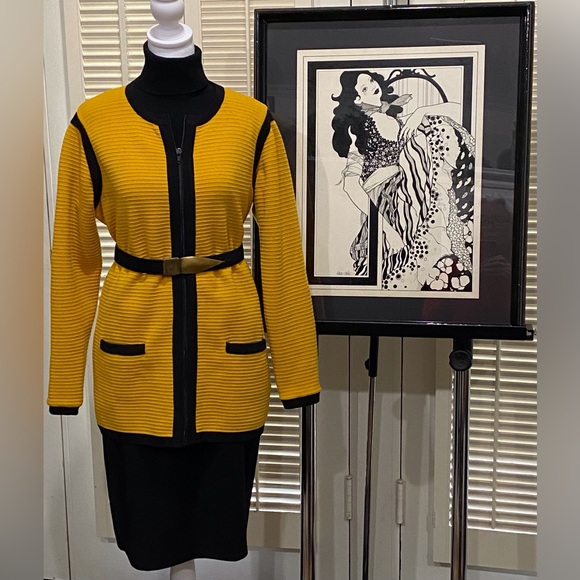 I Magnin | Jackets & Coats | I Magnin Golden Yellow Jacket With Black ...